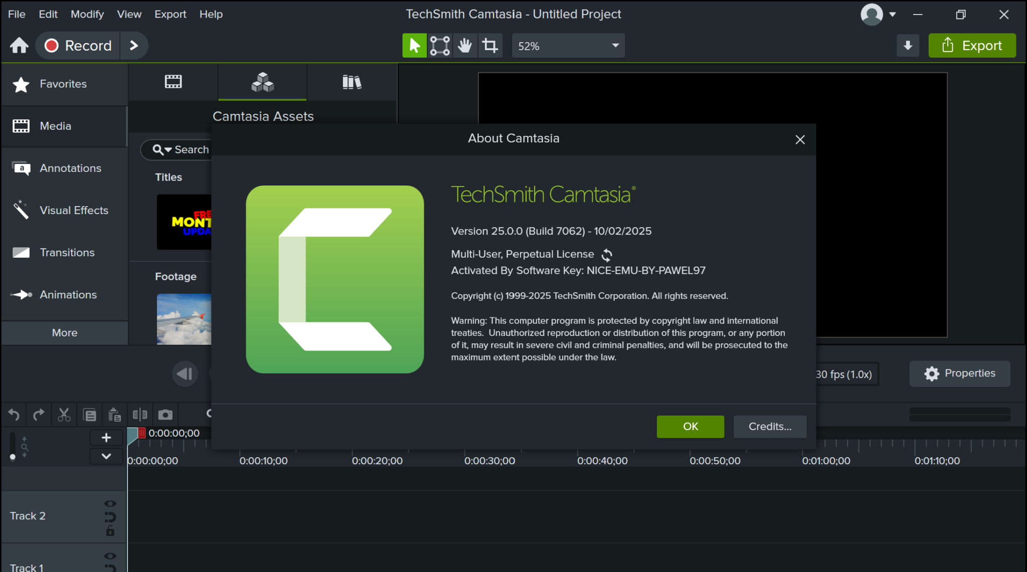 TechSmith Camtasia 2025 ตัวเต็มถาวร (Windows) - โหลดฟรี